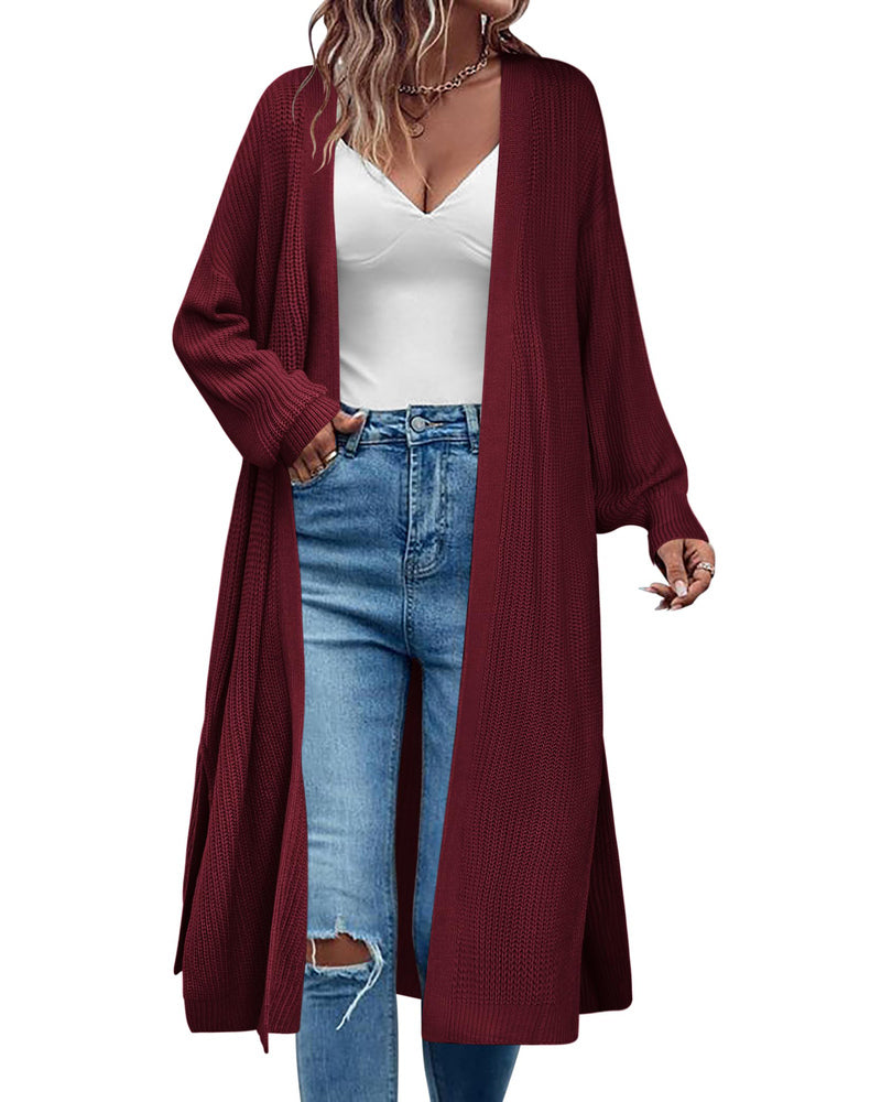 Zeagoo Womens 2023 Fall Winter Oversized Cardigan Long Sleeve Split O