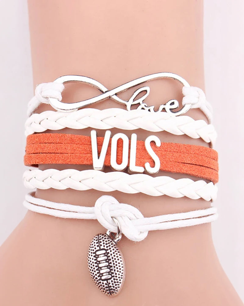 Multi-layered Leather Cord Friendship Bracelet Infinite Love Rugby VOL ...