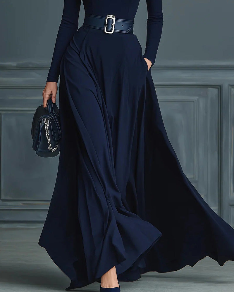 Minimalist Modern Long Sleeve Maxi Dress – ZEAGOO